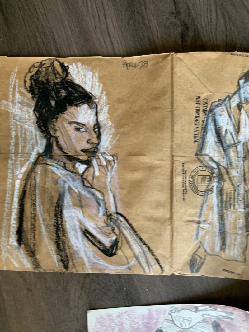 Brown Paper bag fashion sketching | FashionIllustrationTRIBE